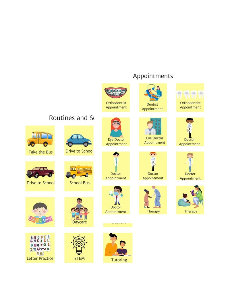 FULLY EDITABLE Daily Visual Routine Chart With 72 Cards Schedule for ...