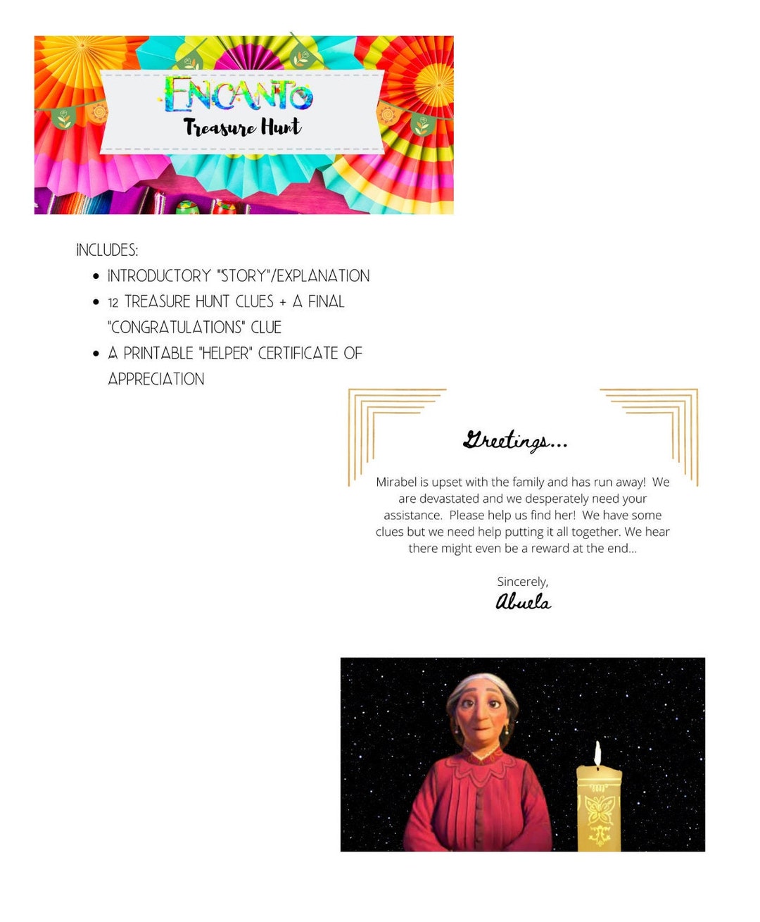 Encanto Printable Treasure Hunt | Party Scavenger Game | Digital ...