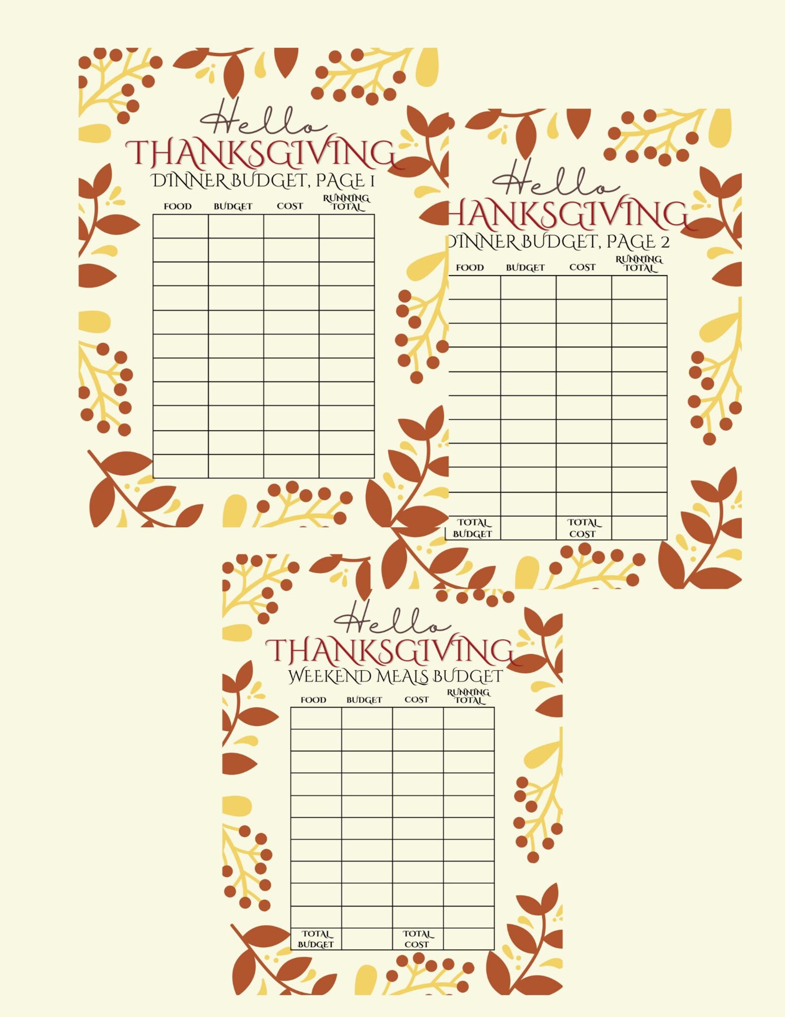 Printable Thanksgiving Planner | Meal Prep + Budget Sheets | Holiday ...