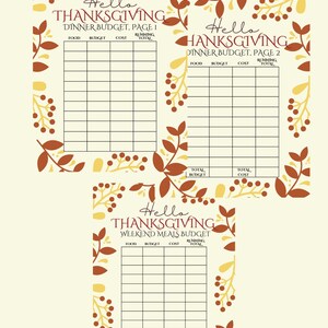 PRINTABLE Thanksgiving Planner | Meal Prep | Shopping List | Budgeting ...