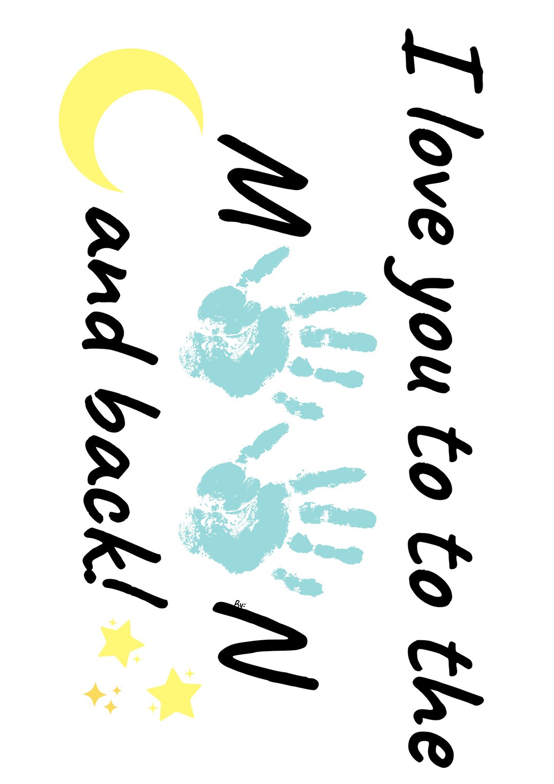 Mother's Day Handprint Art Love You to the Moon and You - Etsy