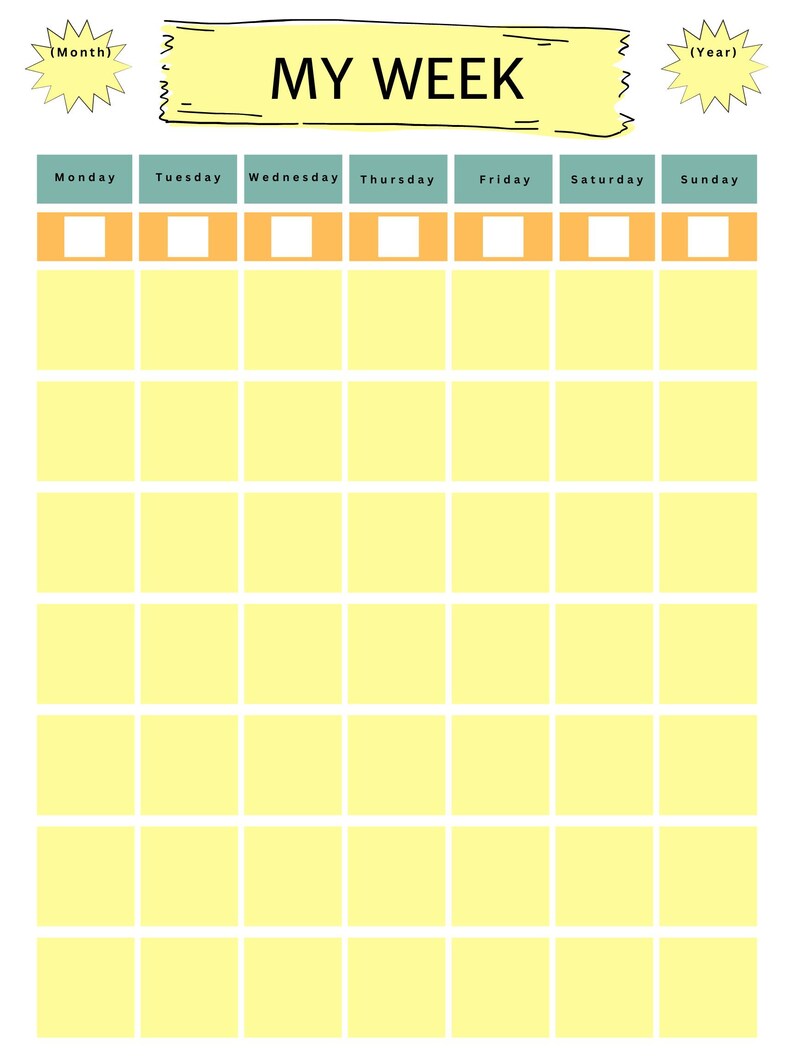 Editable Weekly Visual Routine Chart: Kids Chore Schedule (digital ...