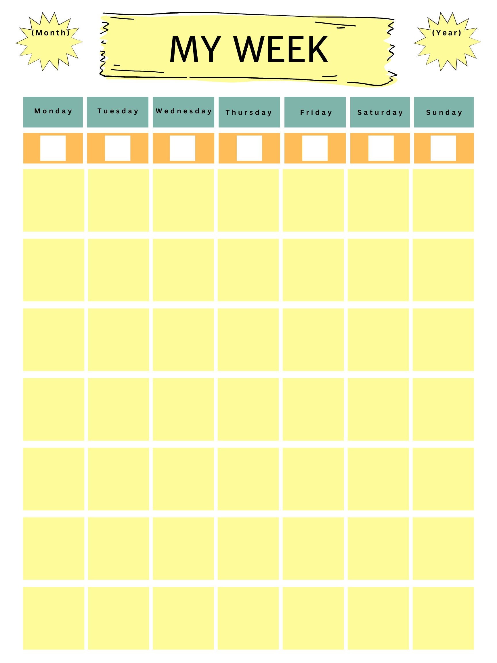 Editable Weekly Visual Routine Chart: Kids Chore Schedule (digital ...