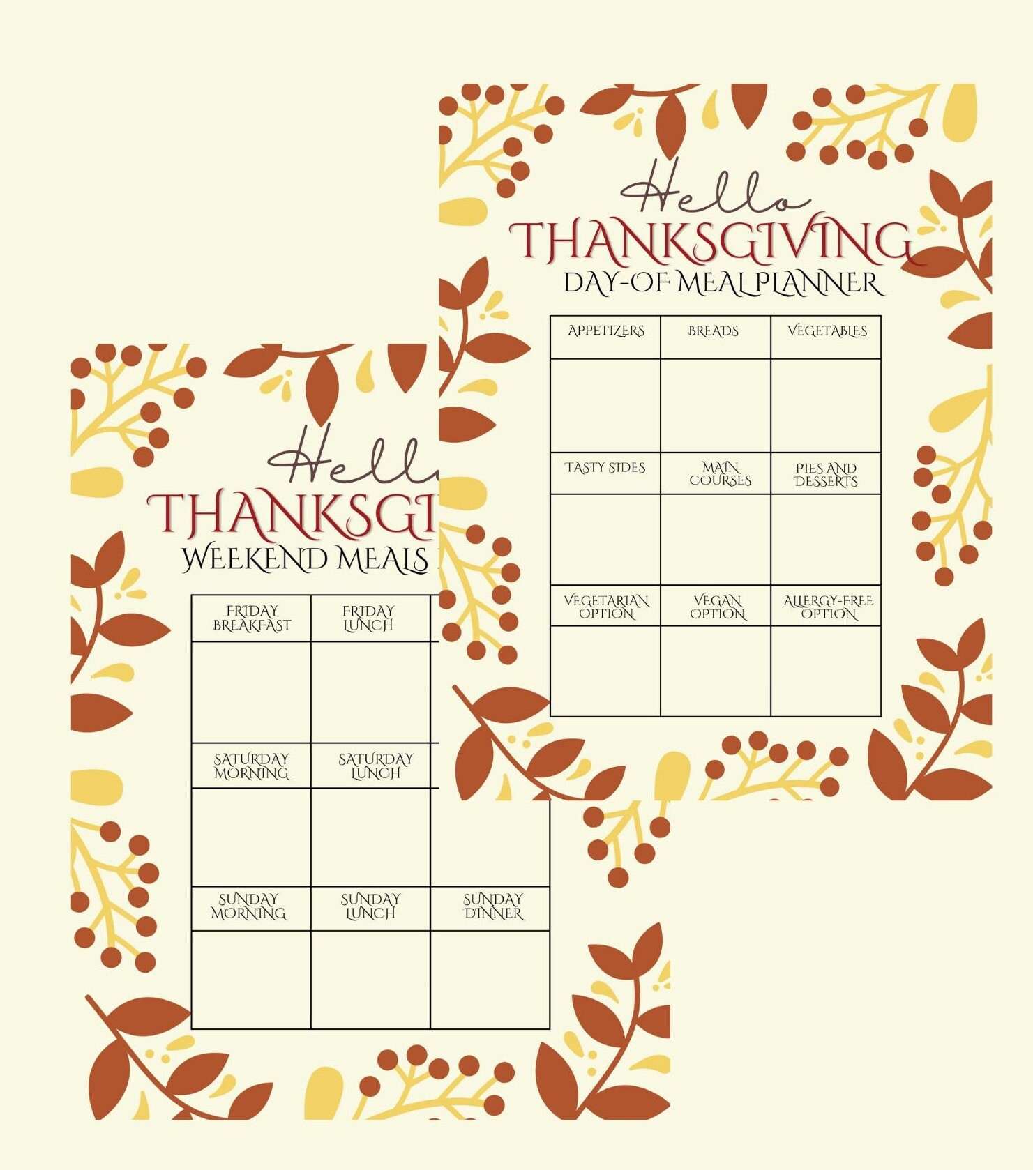 Printable Thanksgiving Planner | Meal Prep + Budget Sheets | Holiday ...