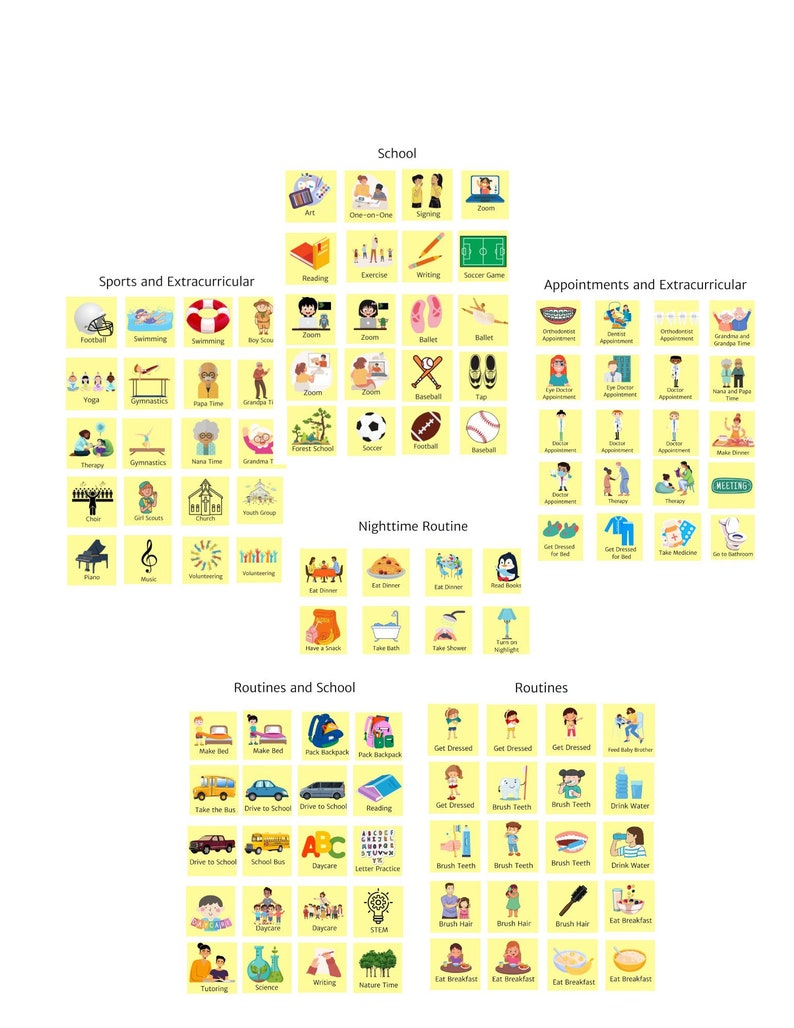 Editable Weekly Visual Routine Chart: Kids Chore Schedule (digital ...