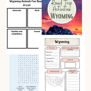 PRINTABLE Wyoming Road Trip Activities and Games | Road Trip Games ...