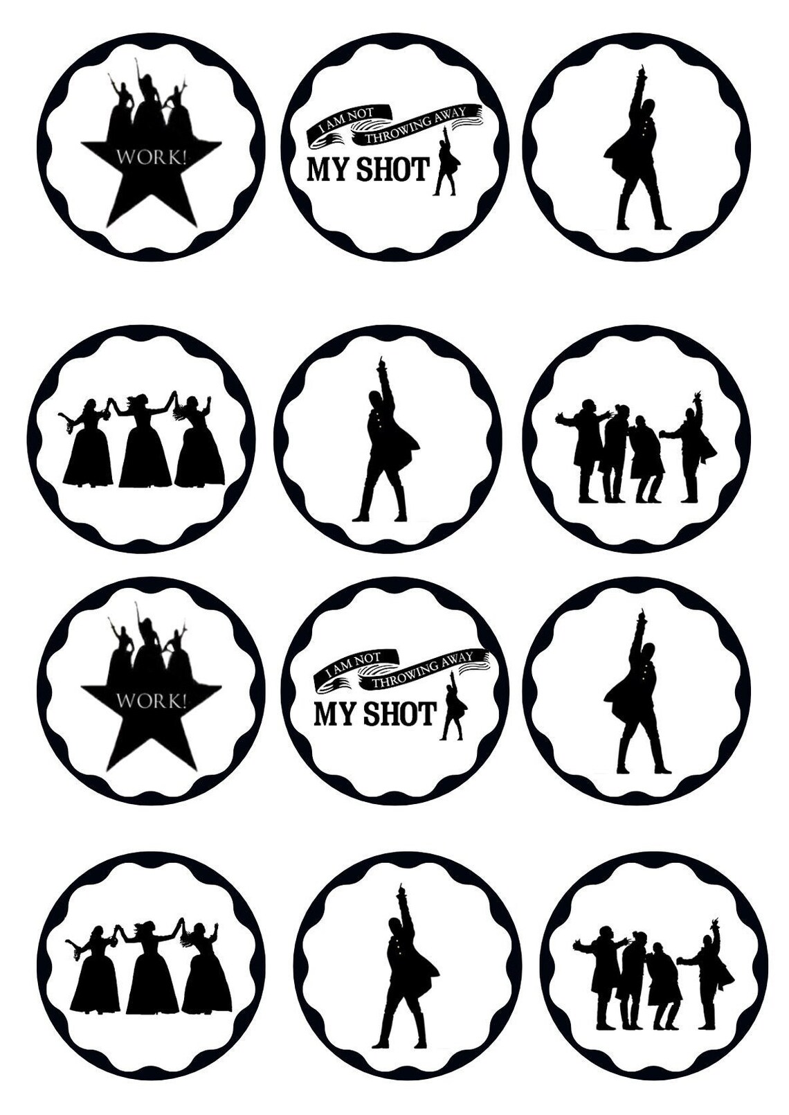 PRINTABLE Hamilton Cupcake Toppers - Etsy