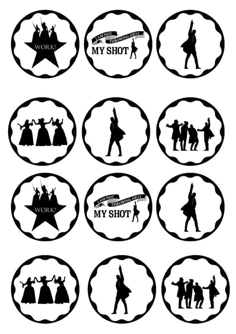 PRINTABLE Hamilton Cupcake Toppers - Etsy