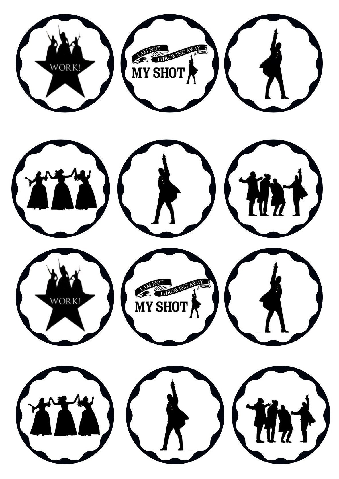 PRINTABLE Hamilton Cupcake Toppers - Etsy