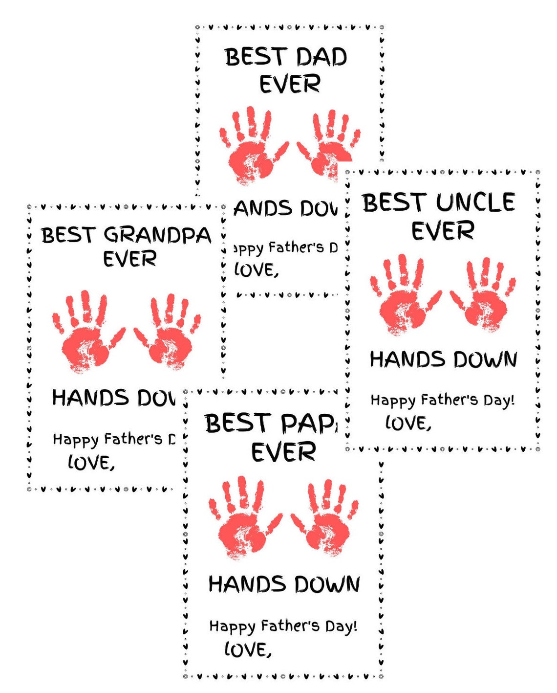PRINTABLE Father's Day Handprint Art Father's Day - Etsy