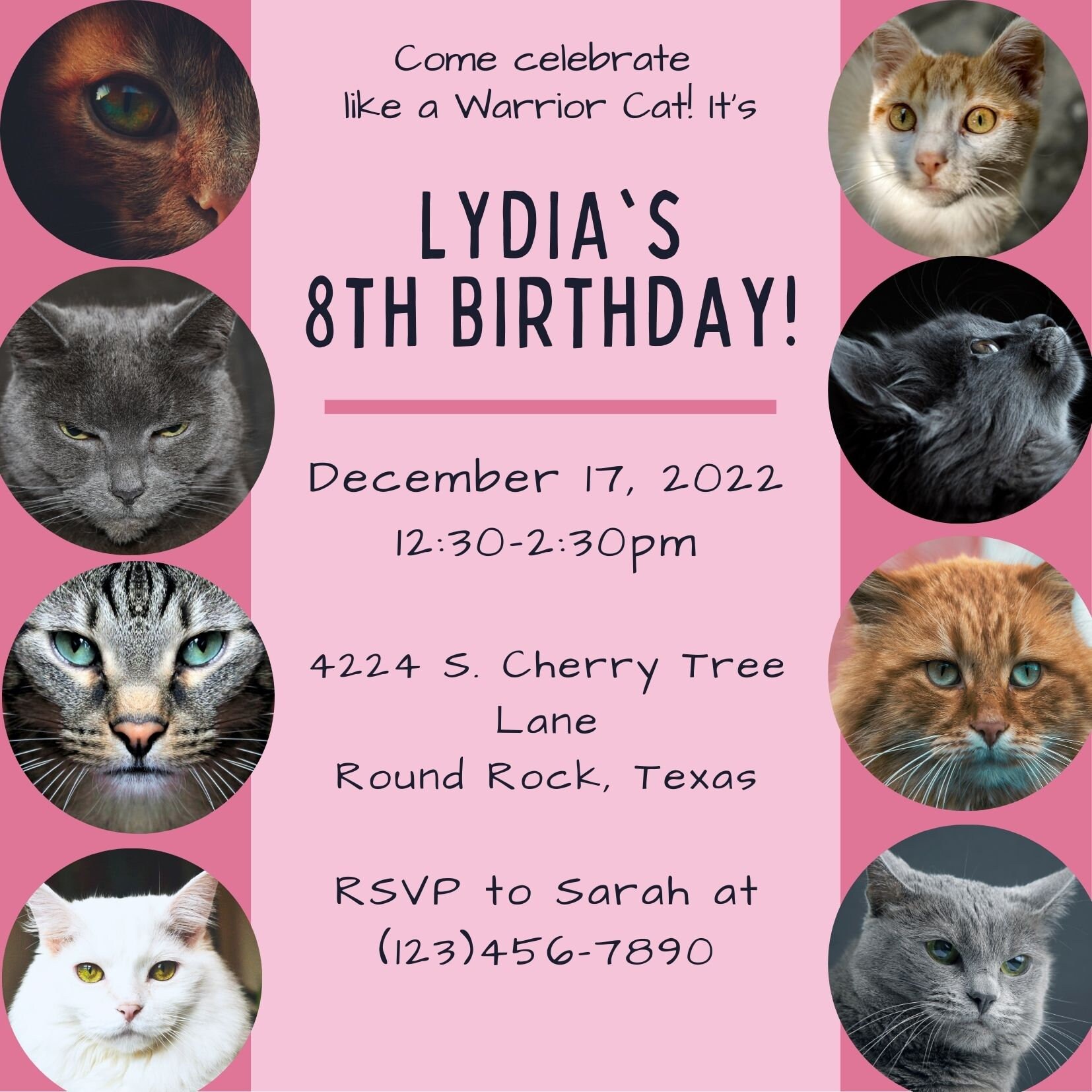 Warrior Cat Birthday Invite: Editable Printable (digital) - Etsy