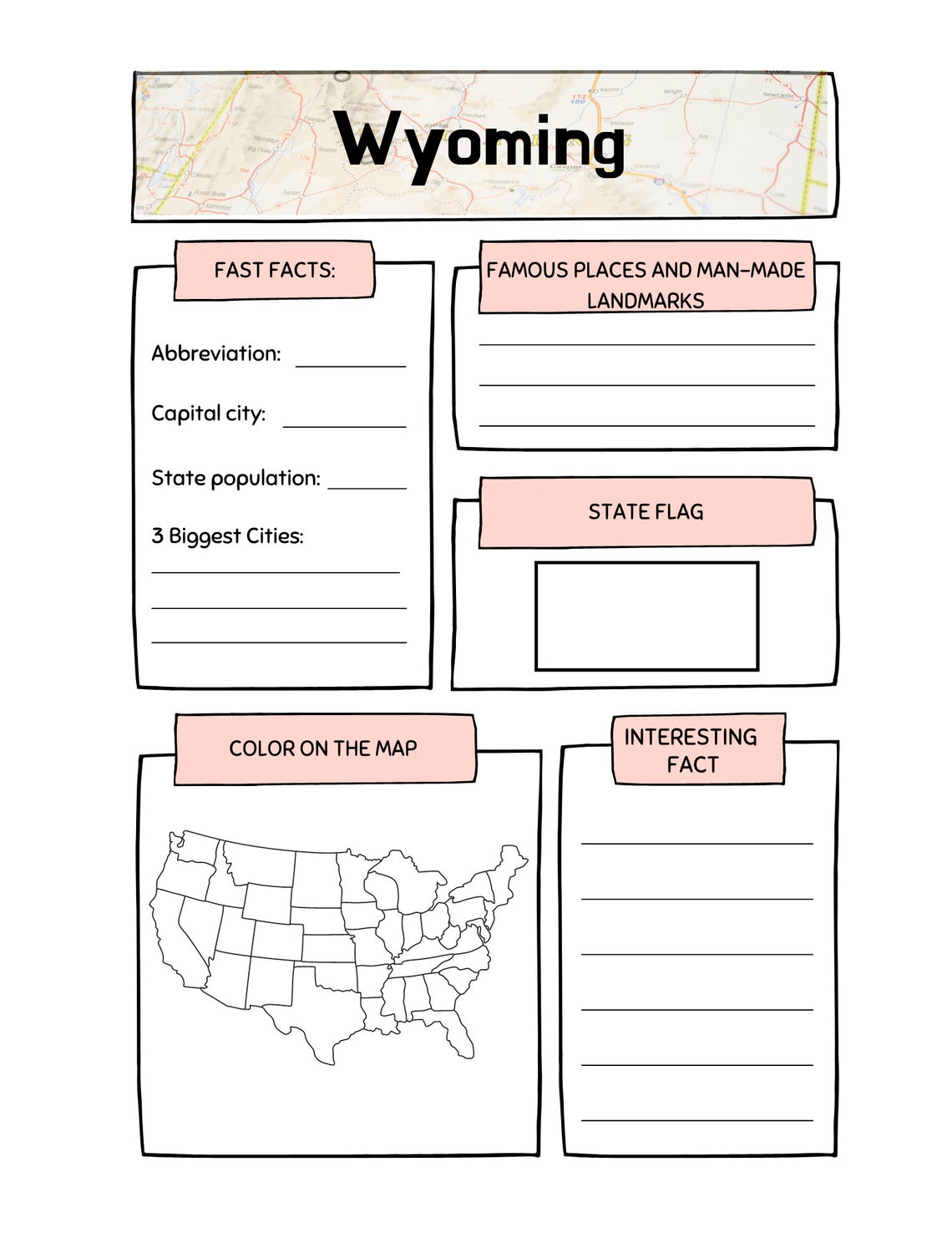PRINTABLE Wyoming Road Trip Activities and Games Road Trip - Etsy