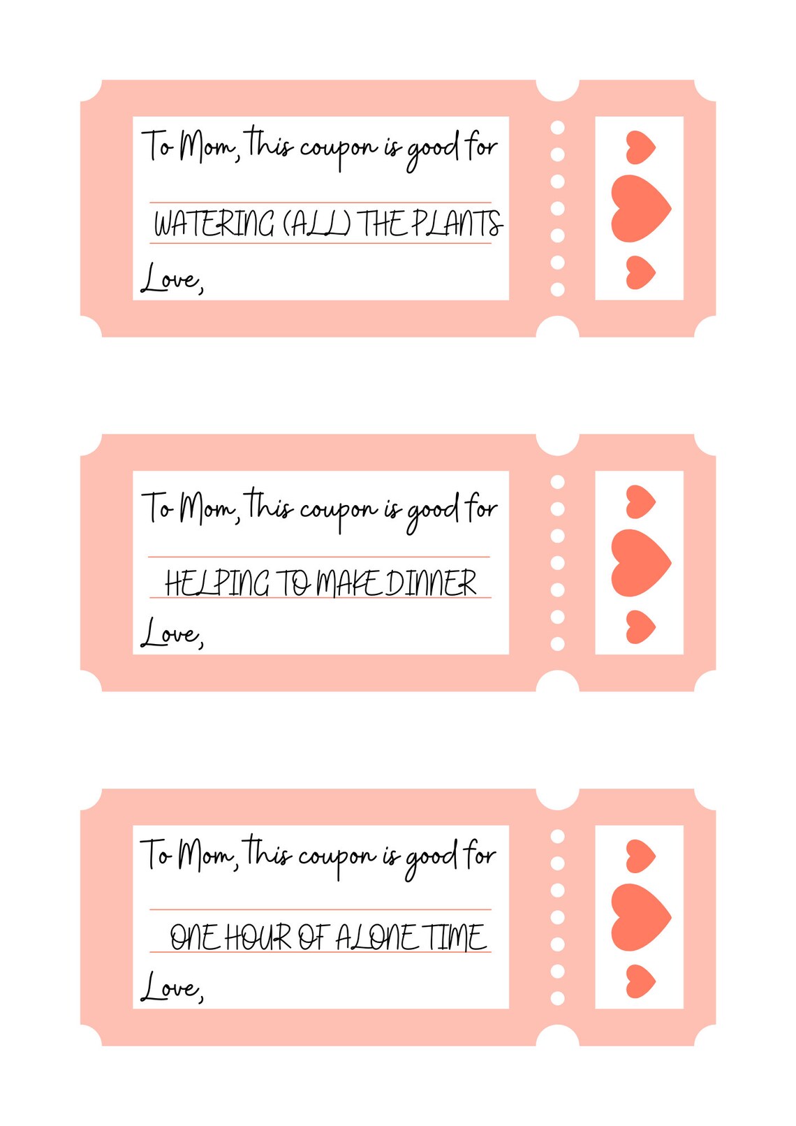 PRINTABLE and CUSTOMIZABLE Mothers Day Coupon Book - Etsy