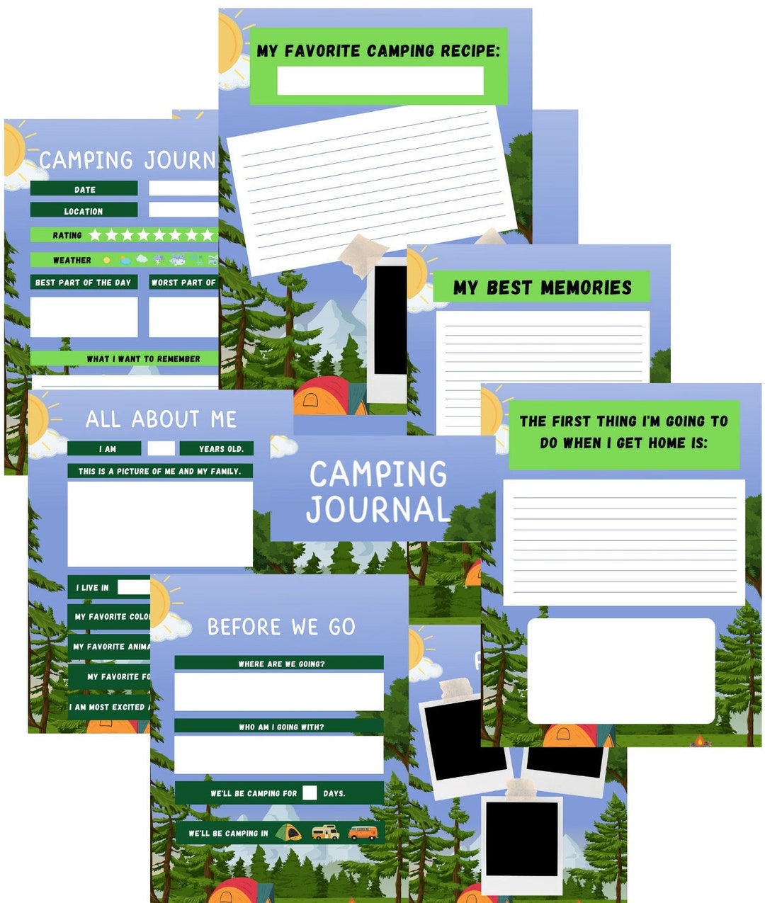 Printable Kids Camping Journal - Etsy