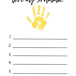 PRINTABLE "5 Reasons Why I Love..." | Mothers Day Handprint Art - Etsy
