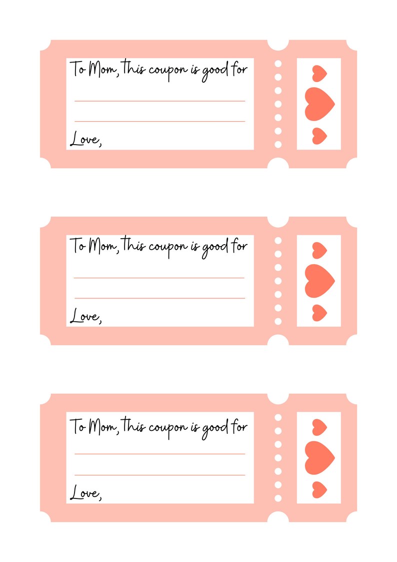 PRINTABLE and CUSTOMIZABLE Mothers Day Coupon Book - Etsy