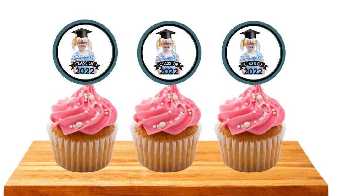 PRINTABLE Graduation Photo Cupcake Toppers | Customizable | Digital - Etsy