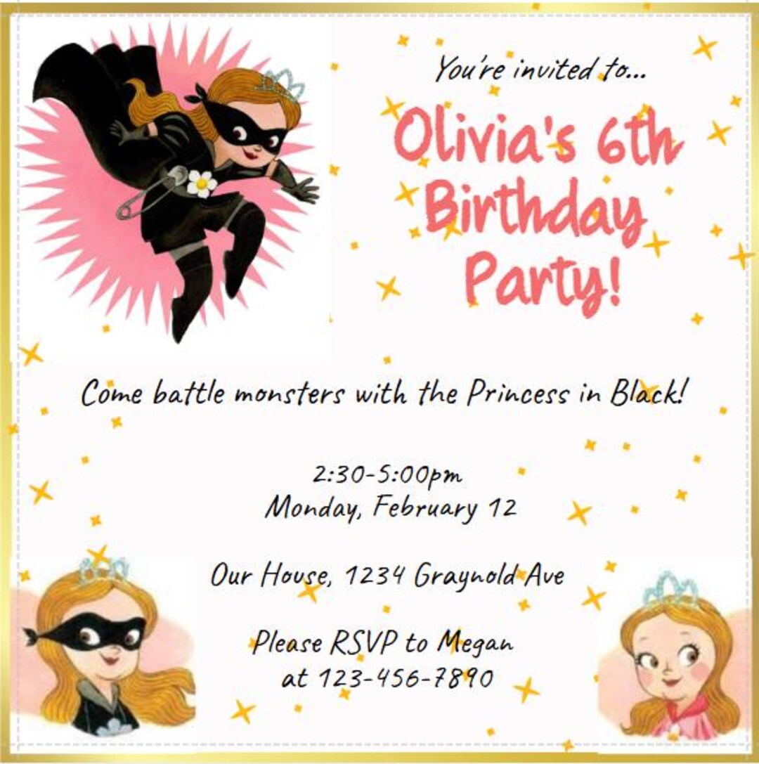 Superhero Princess Birthday Invitation - Editable Printable Digital - Etsy
