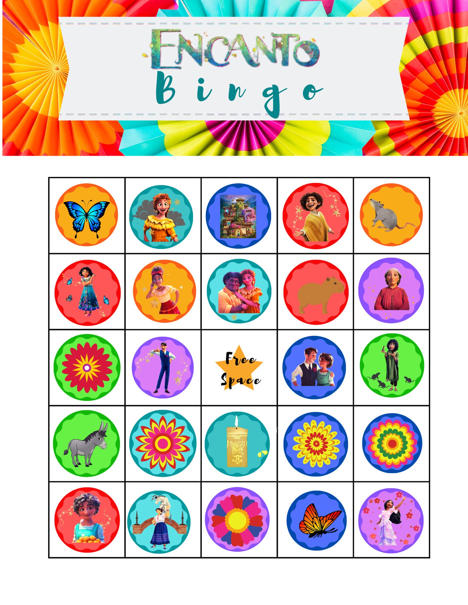 PRINTABLE Encanto-themed Bingo Game | Encanto Party | Personalized ...