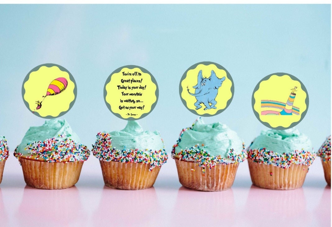 Dr Seuss Abc Cupcake Toppers