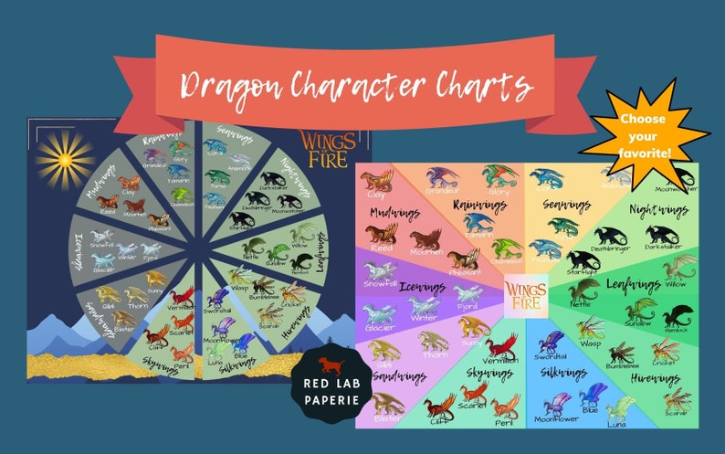 Wings of Fire Dragon Character Chart (printable) - Etsy