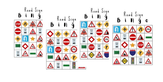 PRINTABLE Road Sign Bingo Roadtrip Games - Etsy Ireland