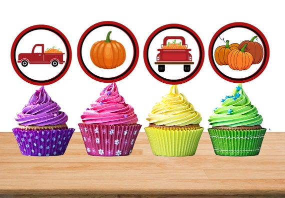 PRINTABLE Harvest Fest Cupcake Toppers Halloween Pumpkins - Etsy