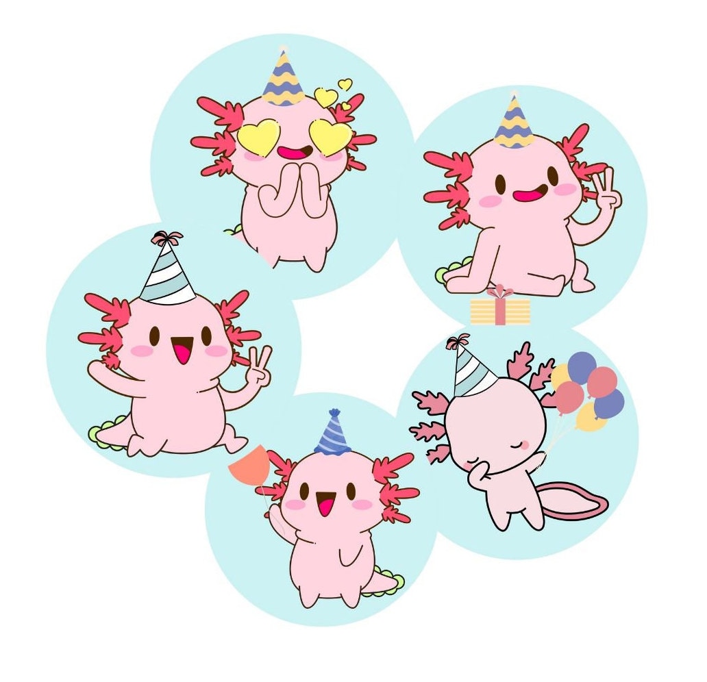 Printable Axolotl Happy Birthday Banner Axolotl Party Axolotl Birthday ...