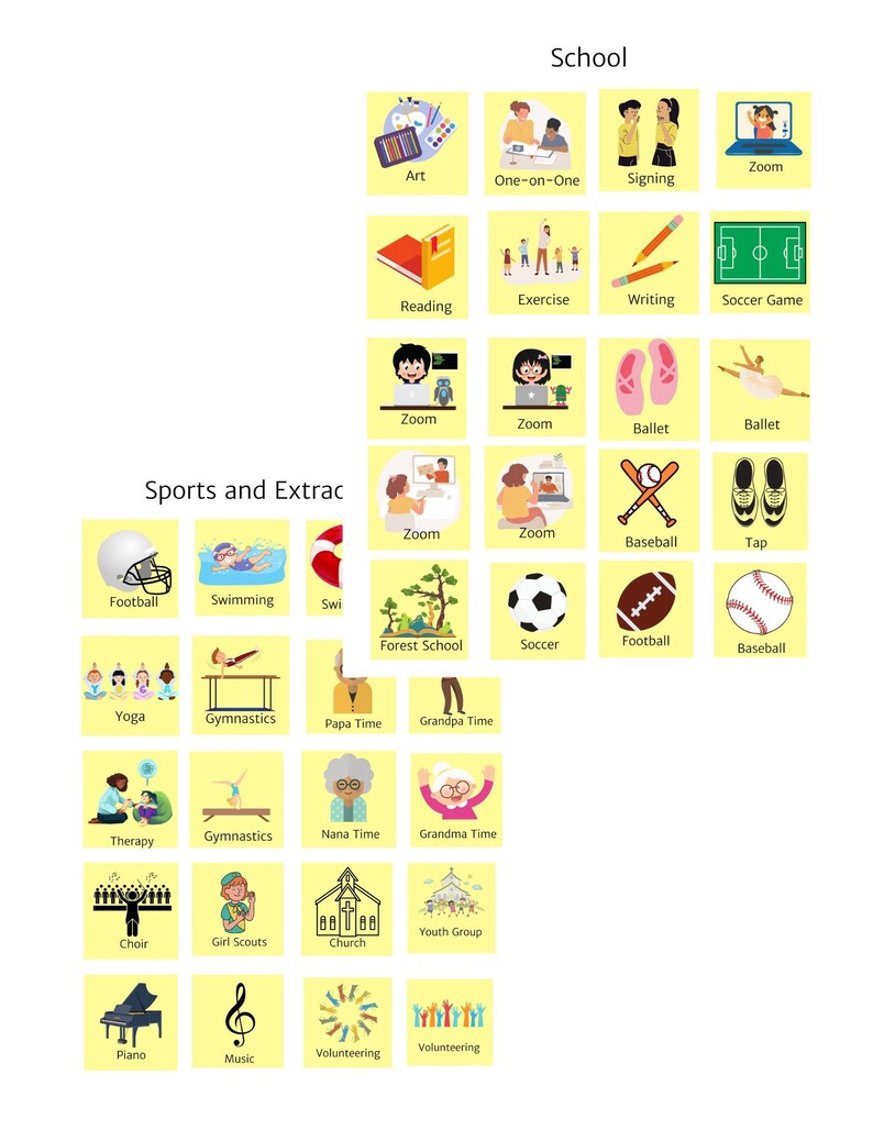 FULLY EDITABLE Weekly Visual Routine Chart With 72 Cards Schedule for ...