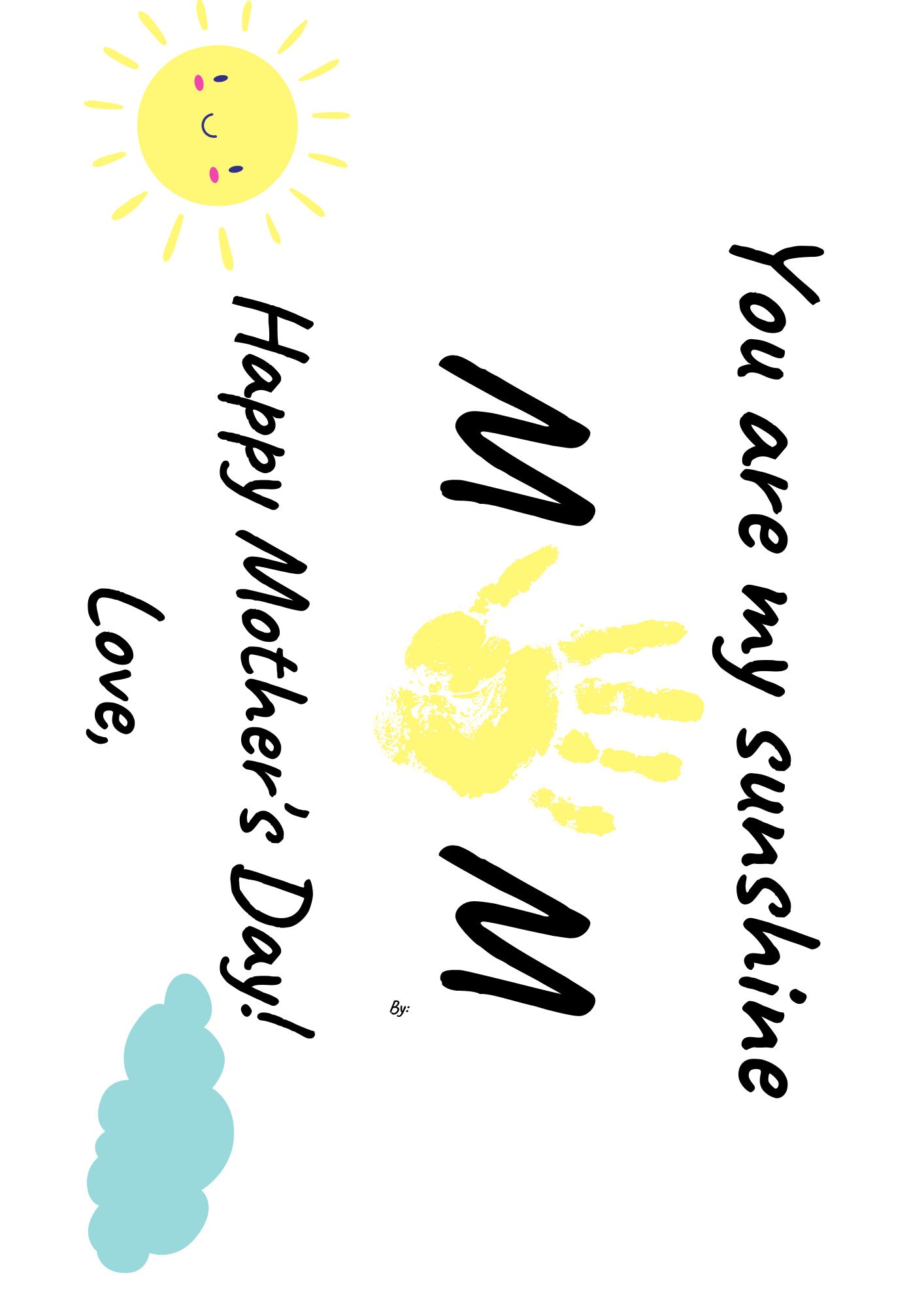 Mother's Day Handprint Art - Love You to the Moon and You Are My ...