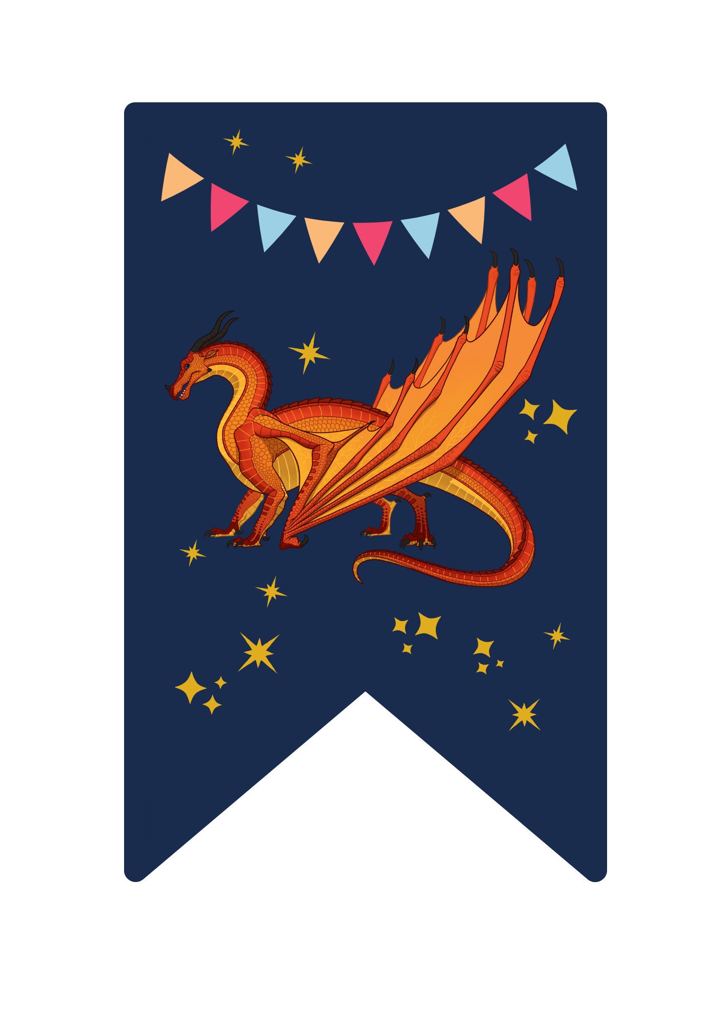 Navy Dragon Party Banner Wings of Fire Printable Customizable - Etsy