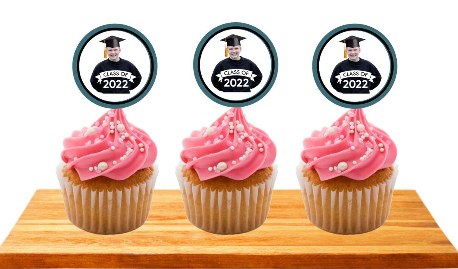 PRINTABLE Graduation Photo Cupcake Toppers | Customizable | Digital - Etsy