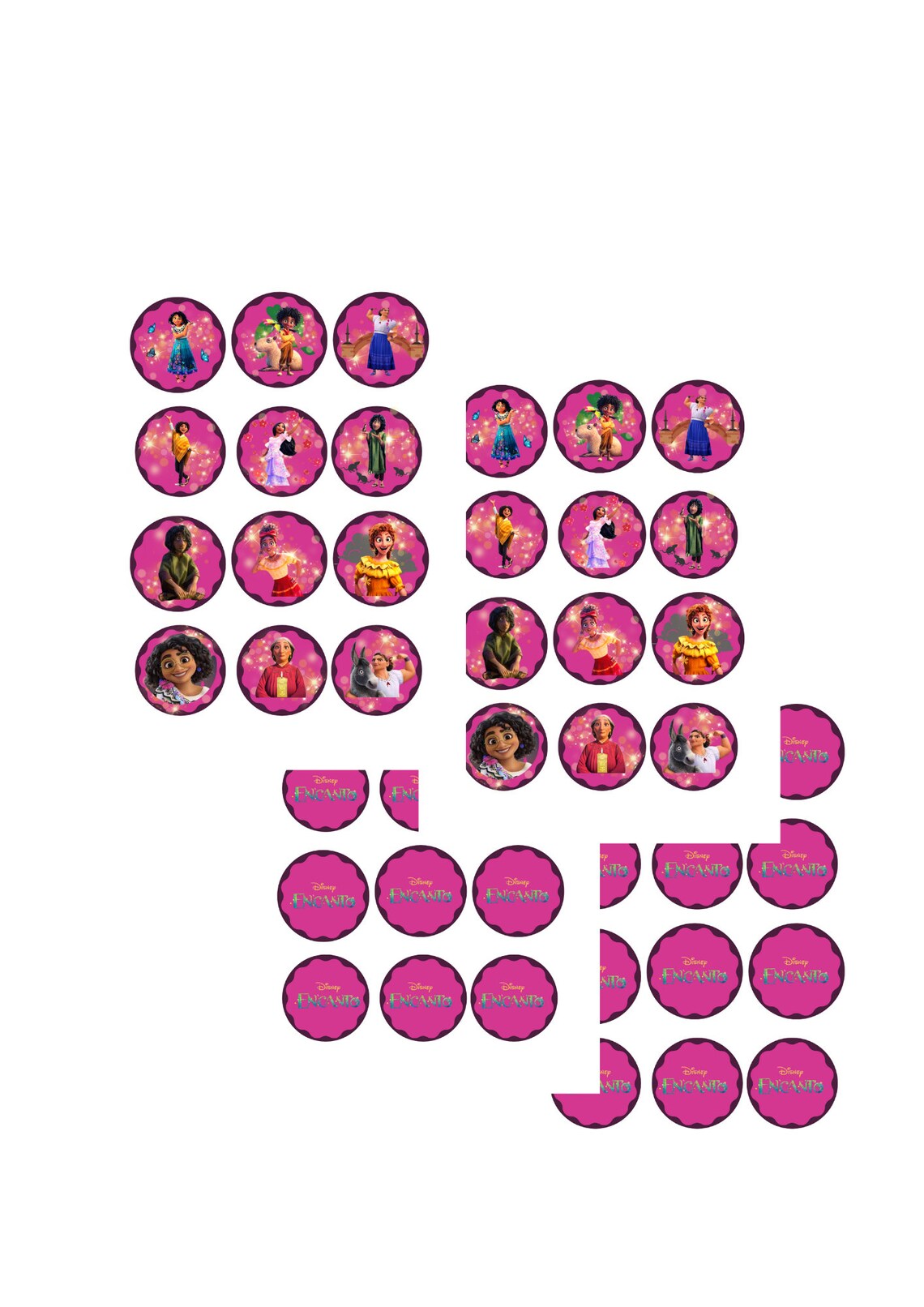 Printable Pink Encanto Cupcake Toppers Encanto Party Digital Etsy
