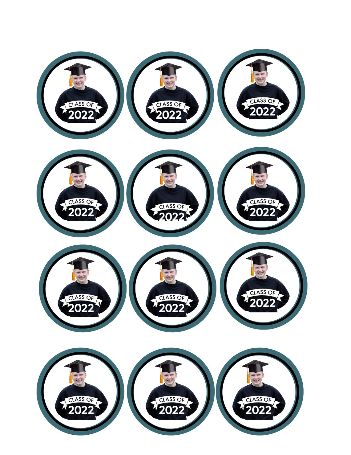 PRINTABLE Graduation Photo Cupcake Toppers Customizable | Etsy