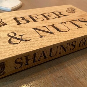 Personalised Beer & Nuts Board. Ideal for Bar Tops, Prep of Drinks ...