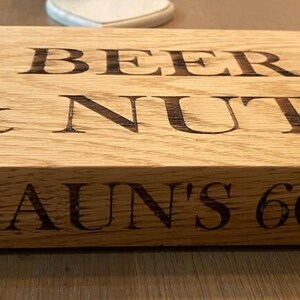 Personalised Beer & Nuts Board. Ideal for Bar Tops, Prep of Drinks ...