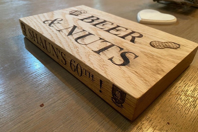 Personalised Beer & Nuts Board. Ideal for Bar Tops, Prep of Drinks ...