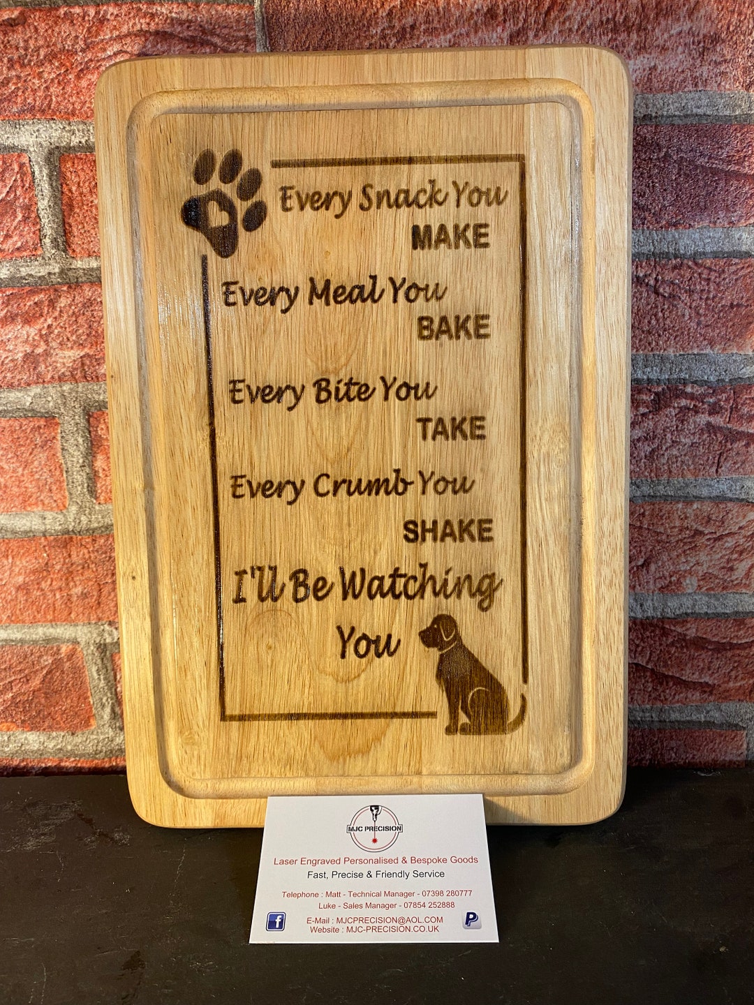 Engraved Dog Chopping Board: Funny Police Song Lyrics, Kitchen Decor ...