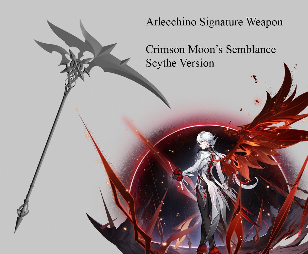 Genshin Impact Arlecchino the Knave Signature Weapon Scythe Crimson ...