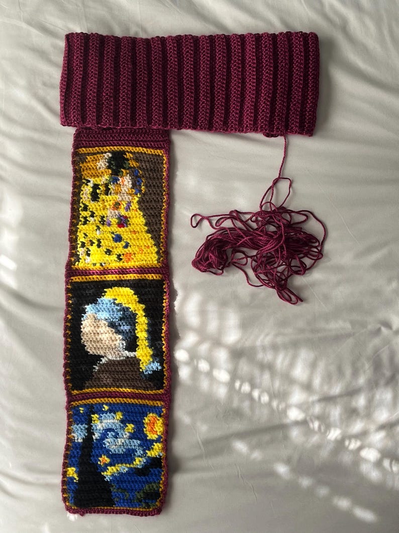 Famous Paintings Crochet Scarf Pattern (PDF Only) - Etsy