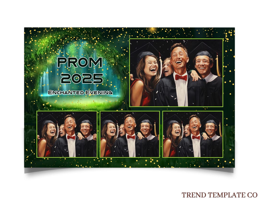 Photo Booth Template, Enchanted Forest Prom Photobooth Template 4x6 ...