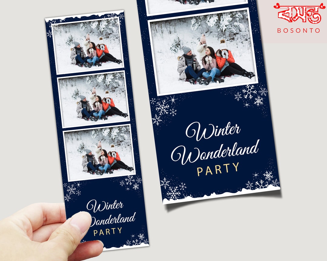 Winter Wonderland & Merry Christmas Holiday Party Photobooth Template ...