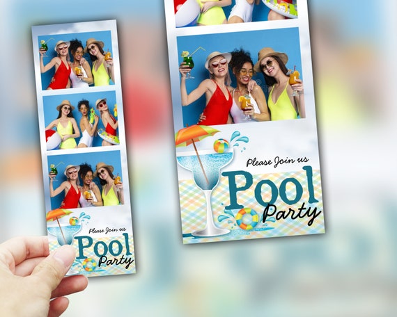 2x6 Summer Pool Party Photo Booth Template Photo Booth Stripe - Etsy