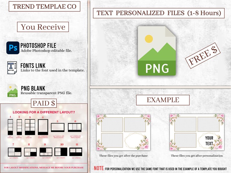 Photo Booth Template, Wedding Photo Booth Template, 2x6 Wedding Photobooth Template,. Red Rose ...