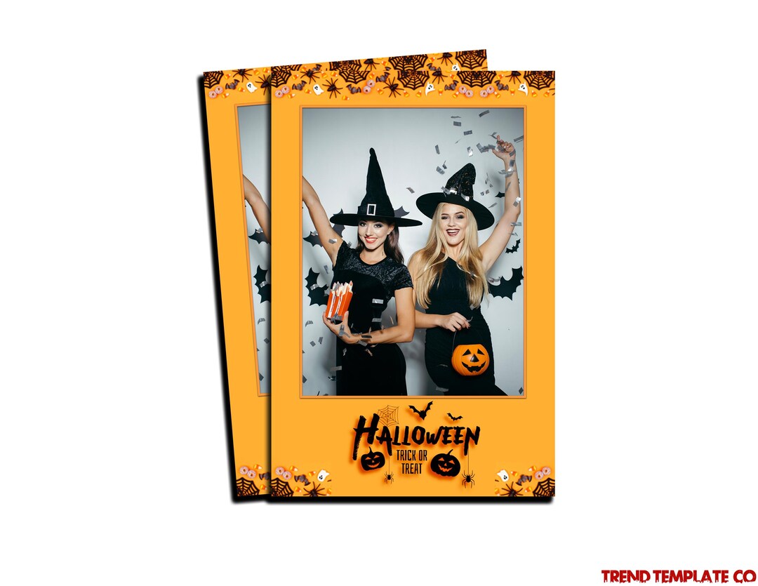 Halloween Photo Booth Template: Customizable Party Frames (digital ...