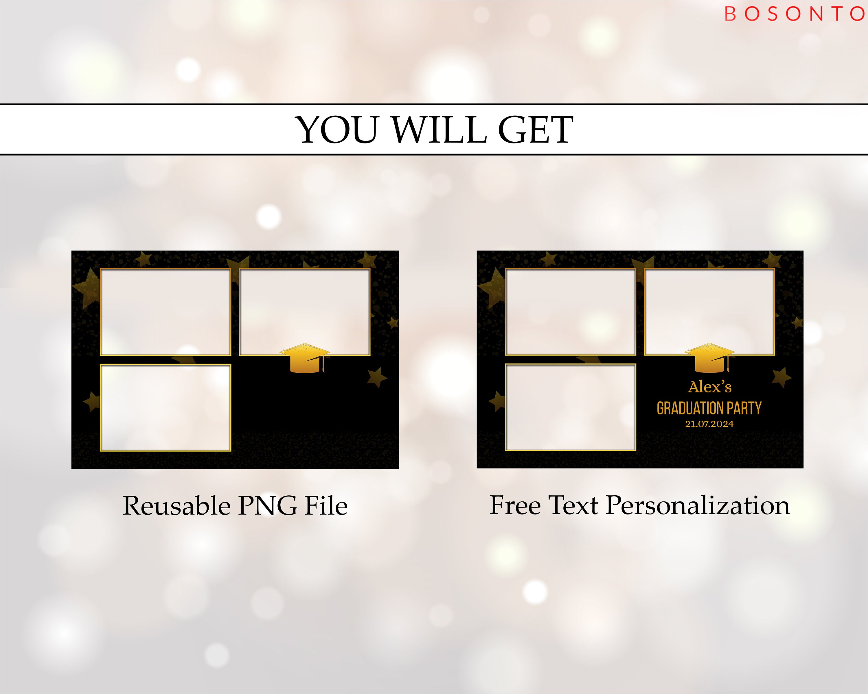 Class of Photo Booth Template, Graduation Photo Booth Template, Class ...