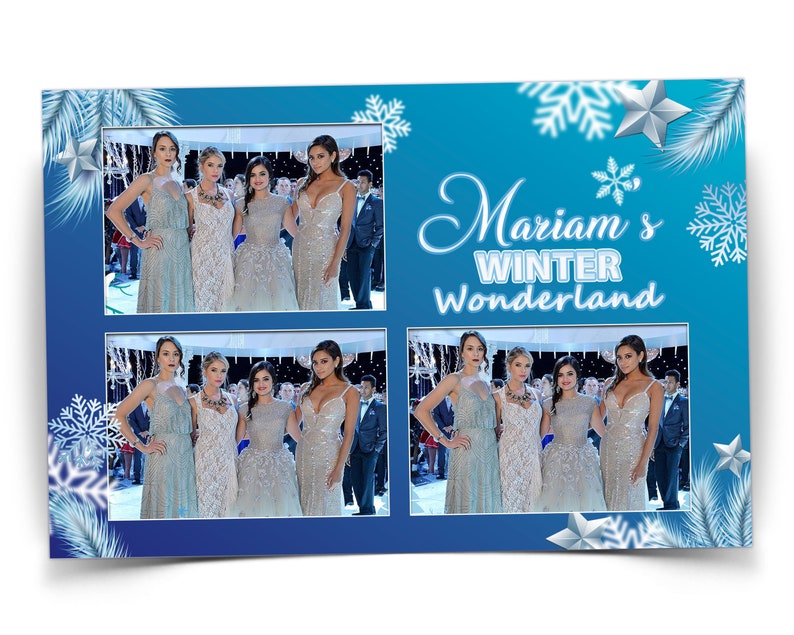 Winter Wonderland Photo Booth Template: Holiday Snowflakes (digital ...