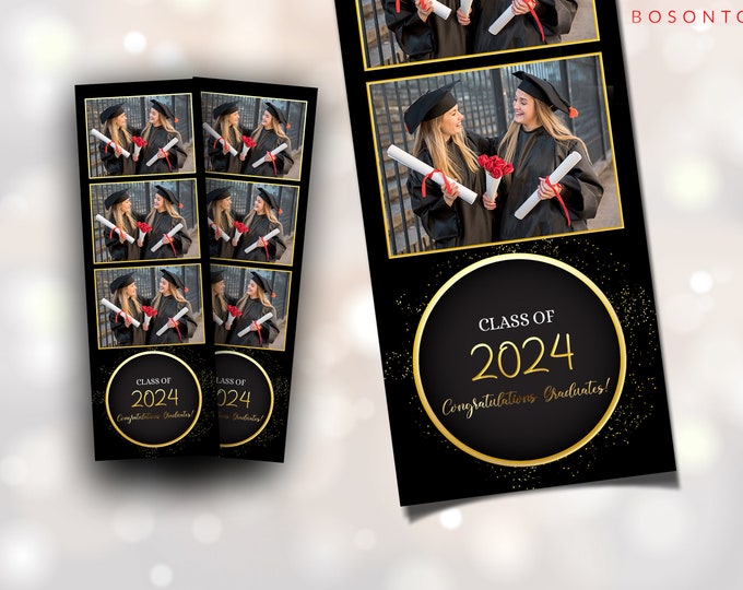 Graduation Photobooth Template Class of 2024 Photo Booth Template Black ...