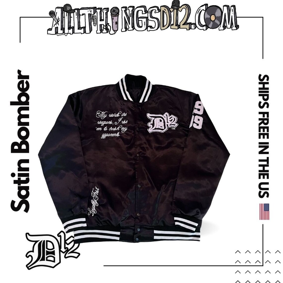 D12 Satin Ladies Love Us Varsity Jacket - Etsy
