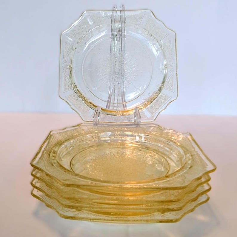 Vintage Princess Yellow Topaz Bread and Butter or Dessert Plates, 1930s ...